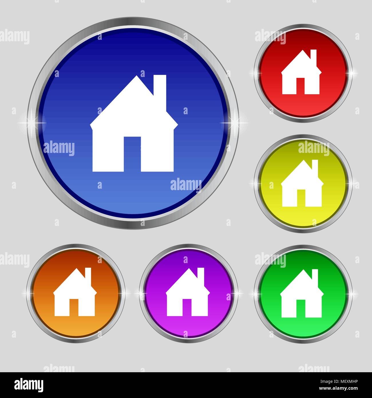 Home sign icon. Main page button. Navigation symbol. Set colourful ...