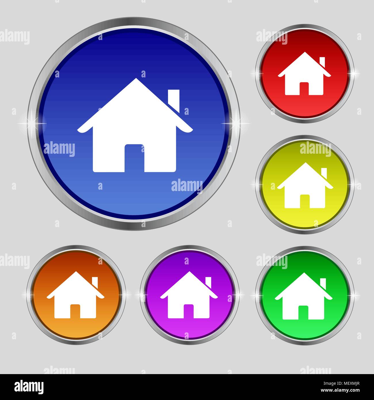 Home sign icon. Main page button. Navigation symbol. Set colur buttons ...