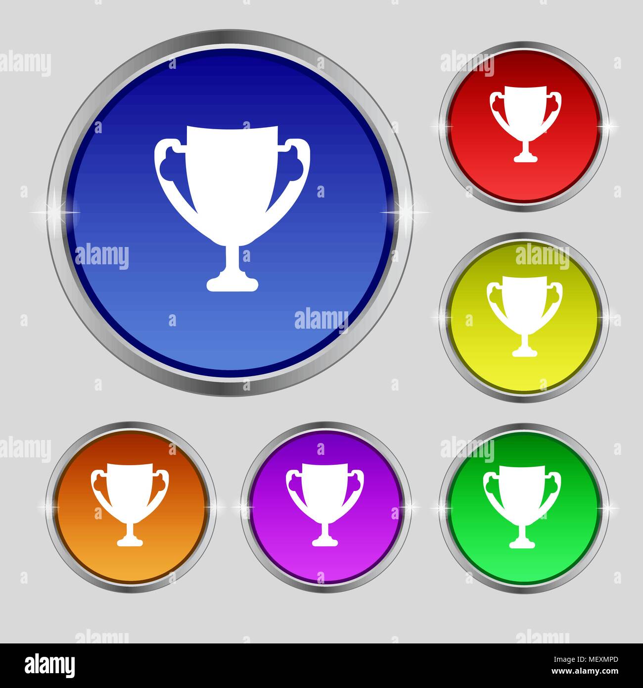 Winner cup sign icon. Awarding of winners symbol. Trophy. Set colourful ...