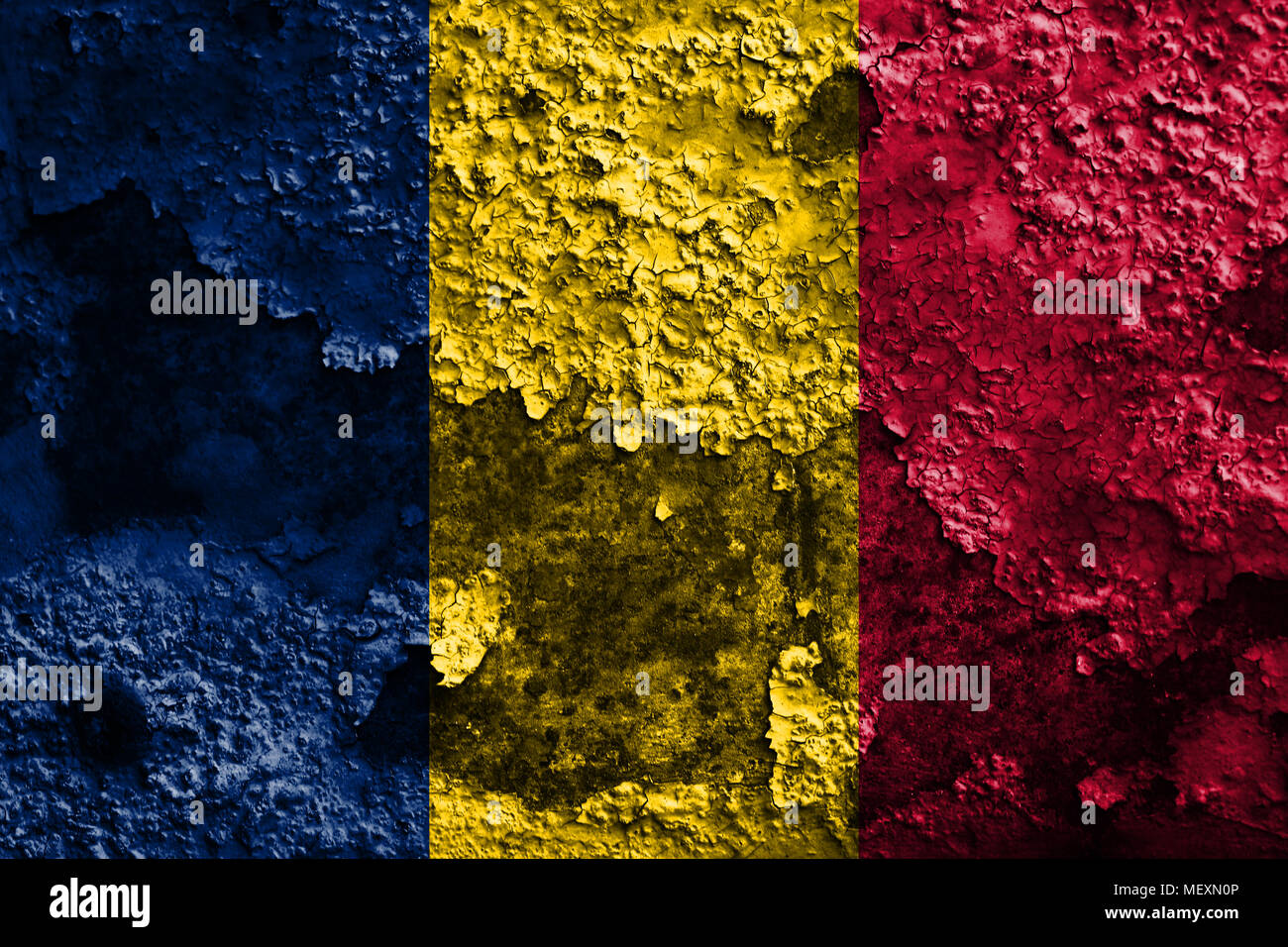 Old Chad grunge background flag Stock Photo - Alamy