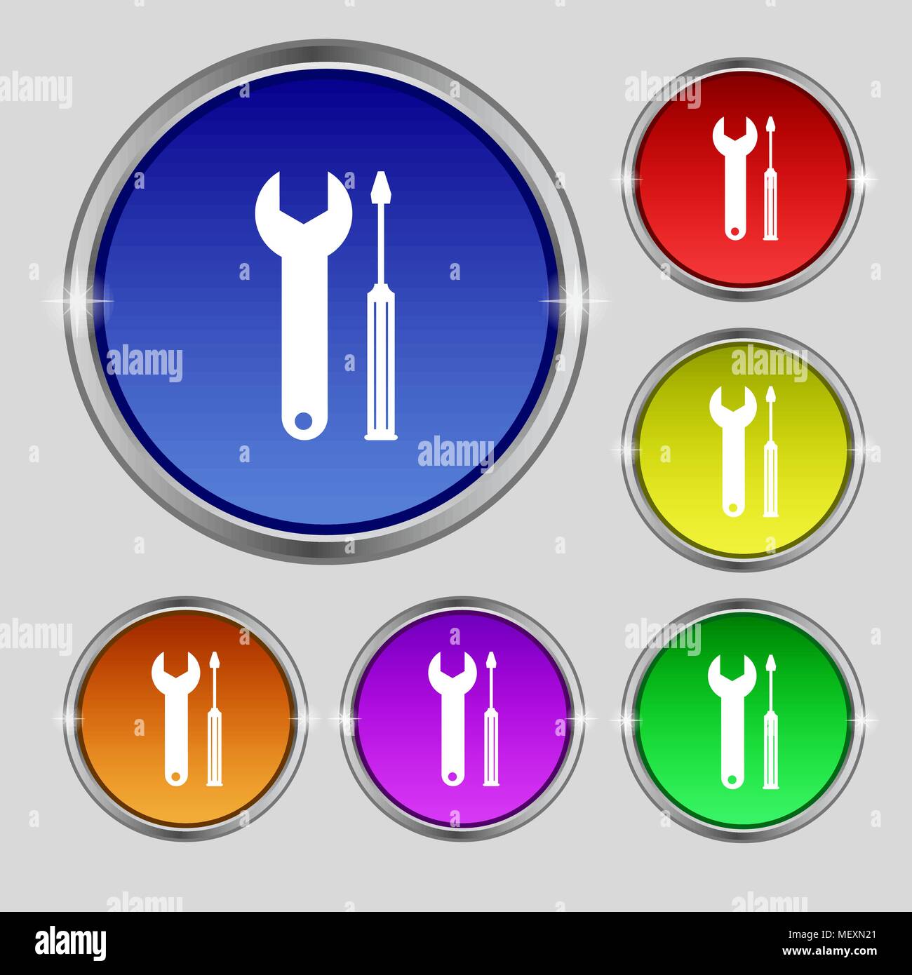 Repair tool sign icon. Service symbol. screwdriver with wrench. Set of ...