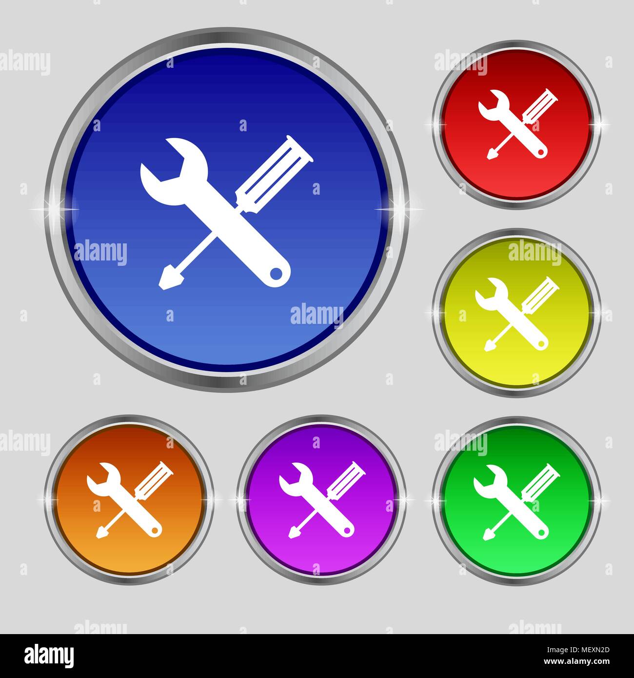 Repair tool sign icon. Service symbol. screwdriver with wrench. Set of ...