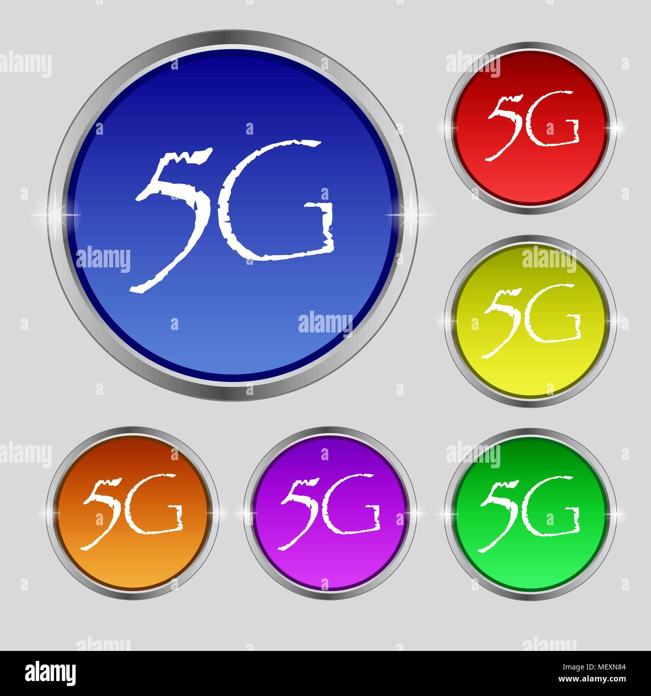 5G sign icon. Mobile telecommunications technology symbol. Set of ...