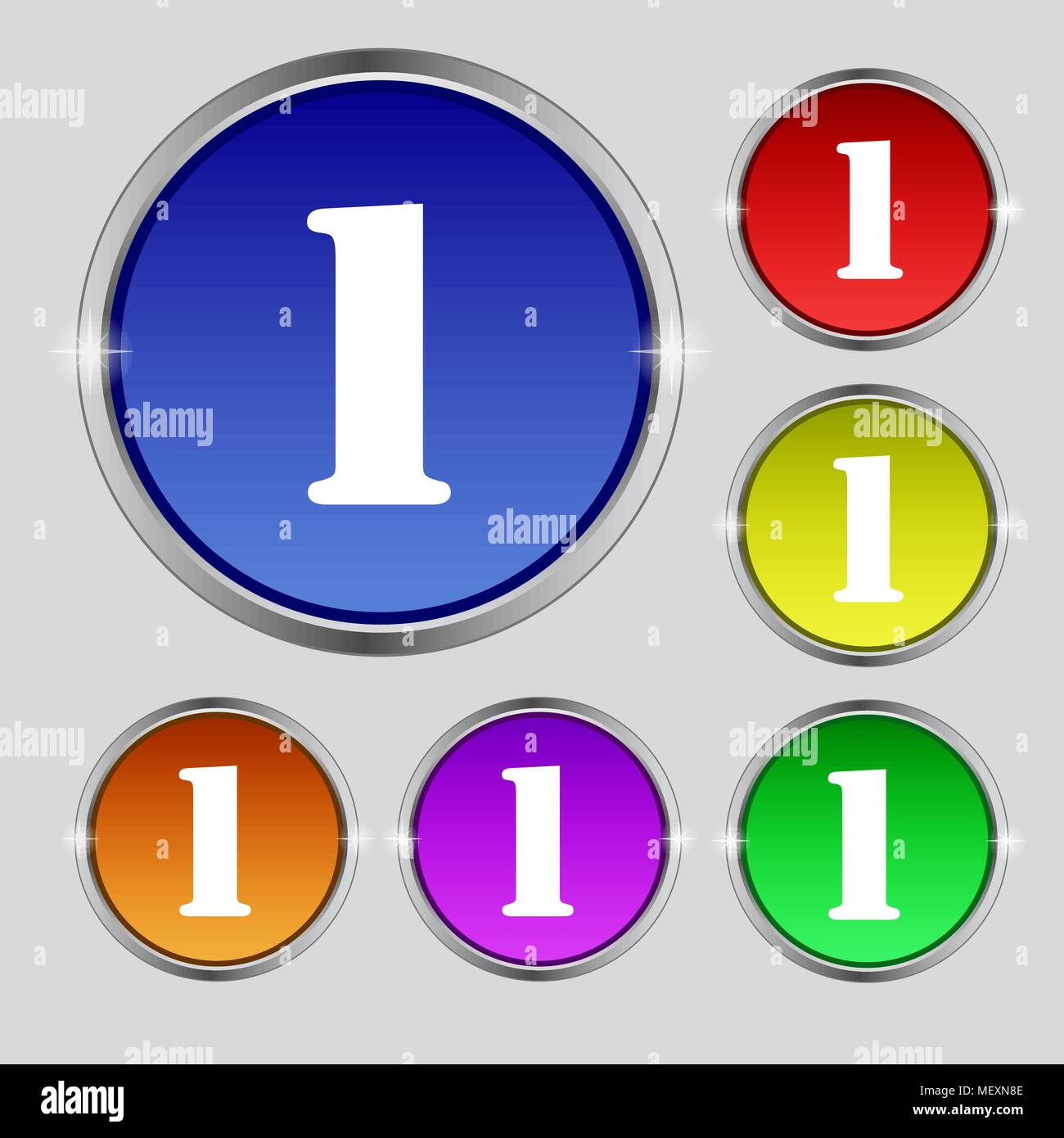 First place award sign. Winner symbol. Step one. Set of coloured ...