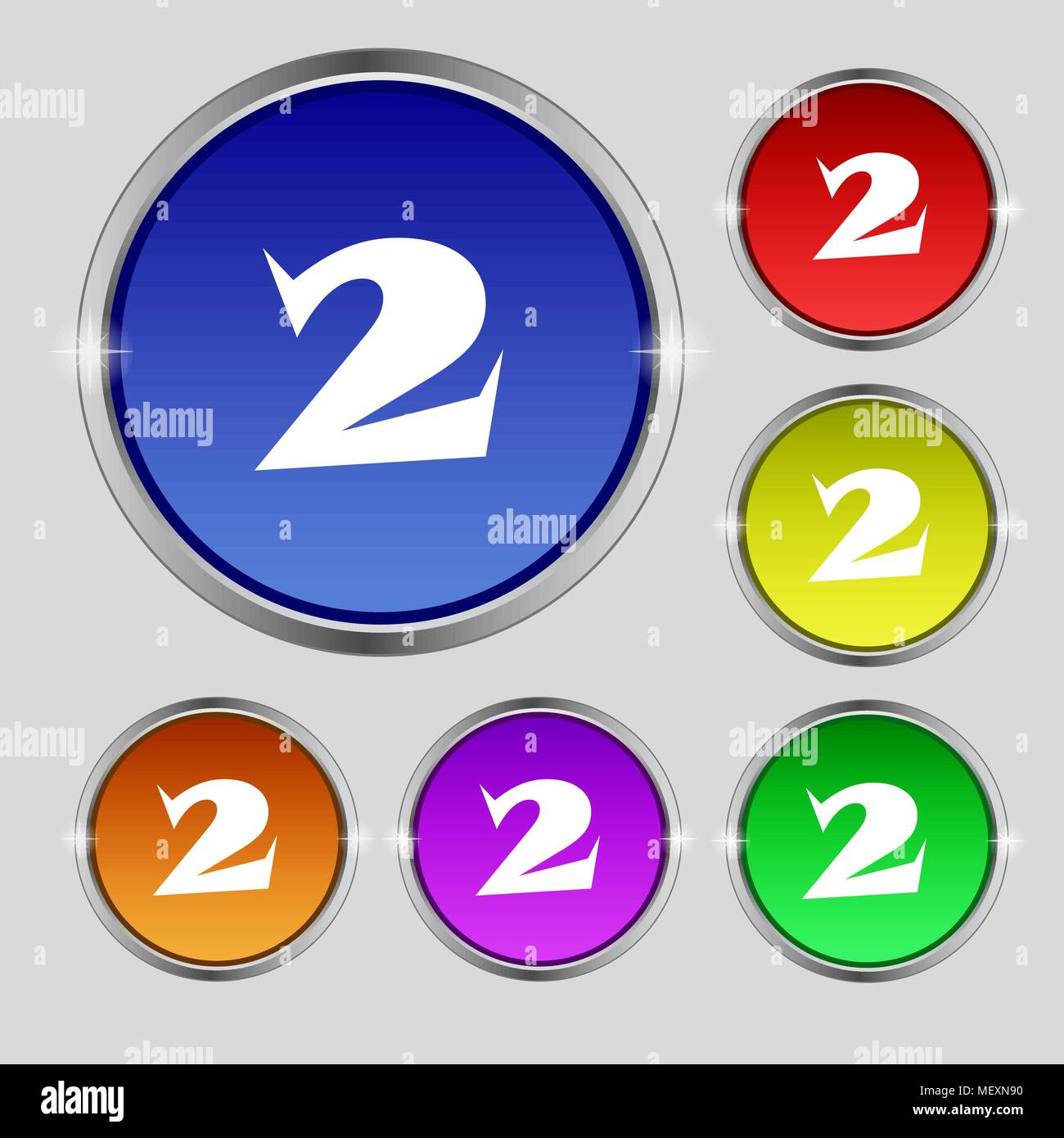 Second place award sign. Winner symbol. Step two. Set of coloured ...