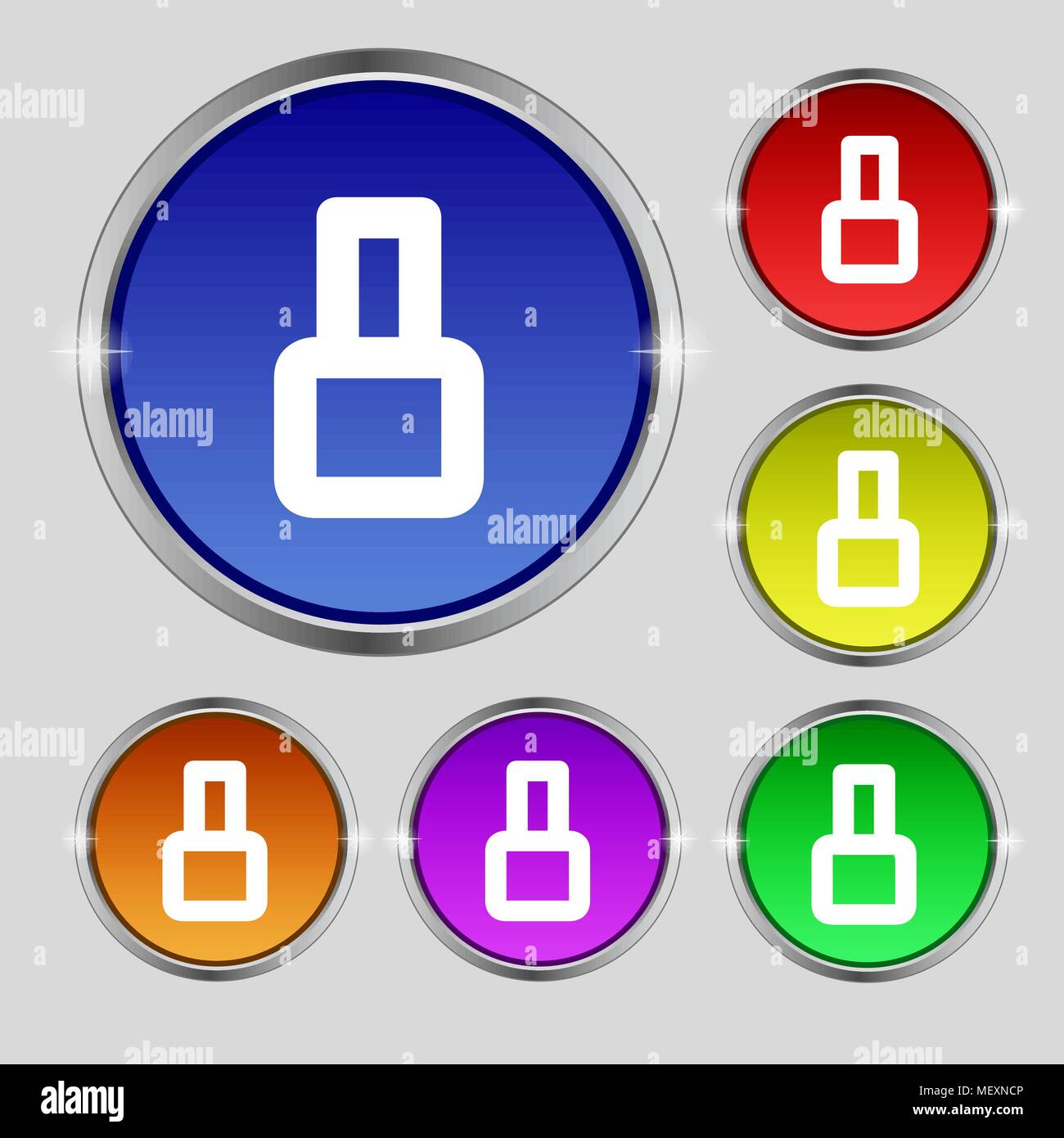 number Eight icon sign. Set of coloured buttons. Vector illustration ...