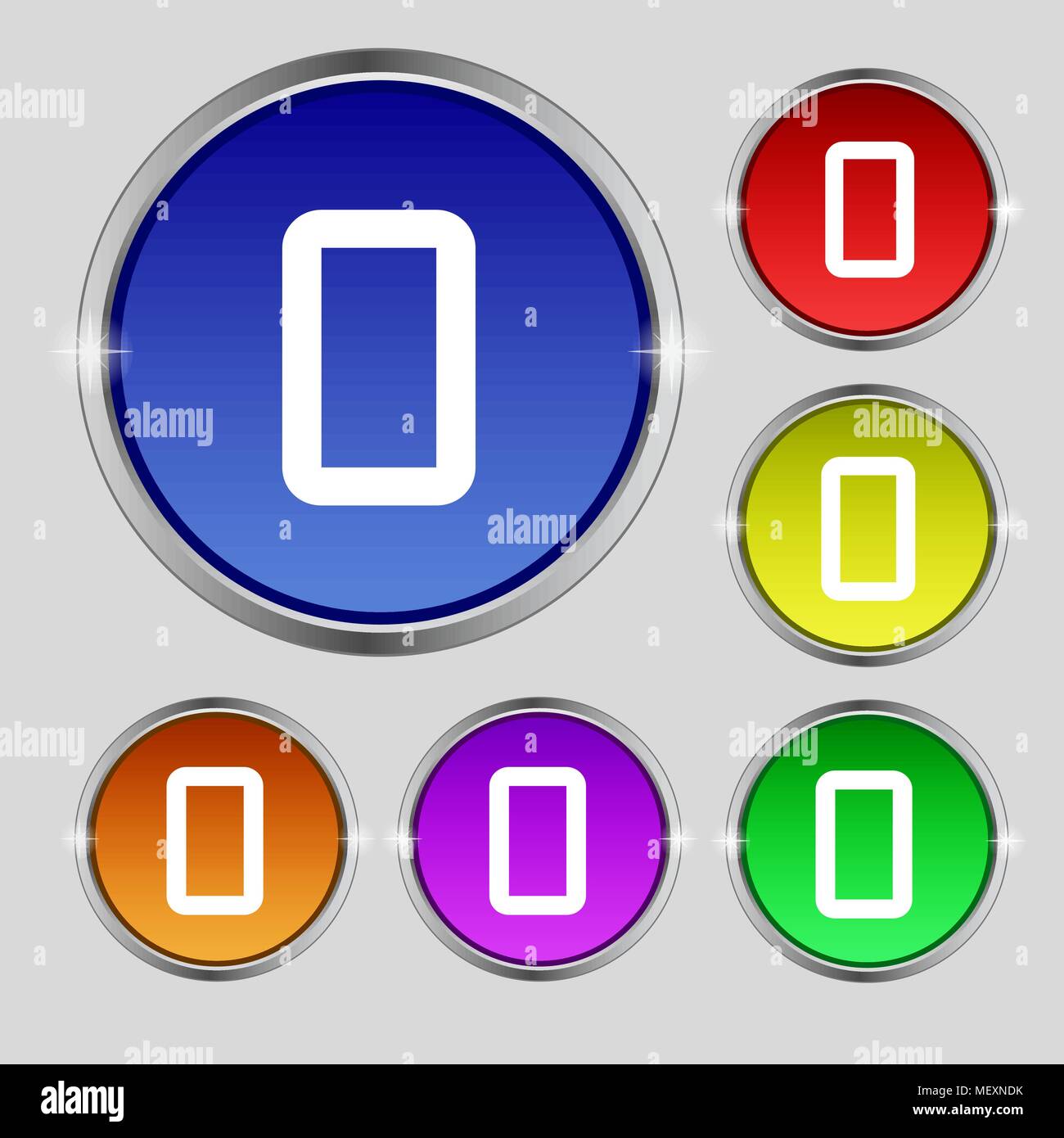 number zero icon sign. Set of coloured buttons. Vector illustration ...