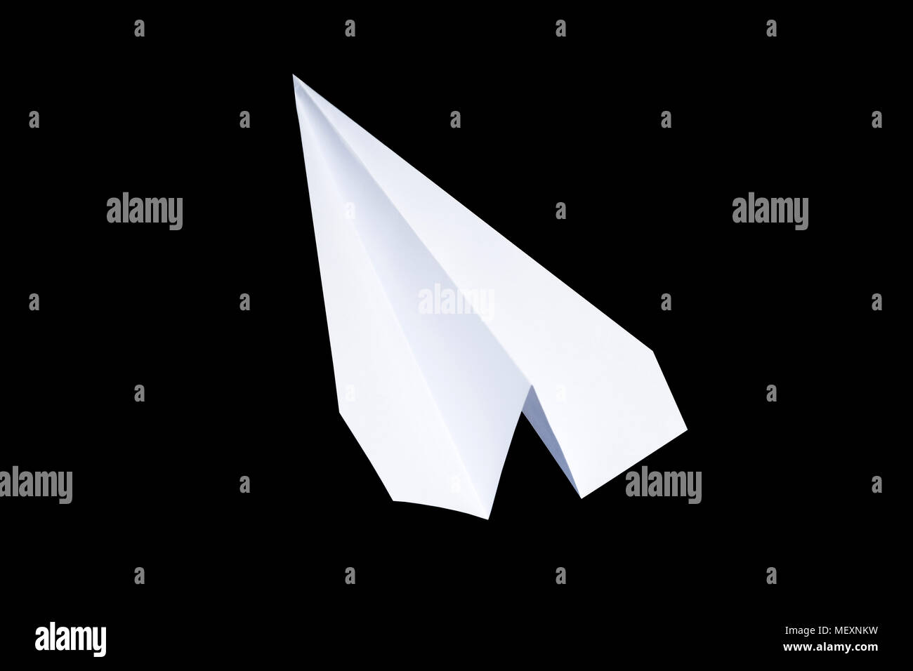 Paper airplane on a black background. paper symbol of the message Stock ...