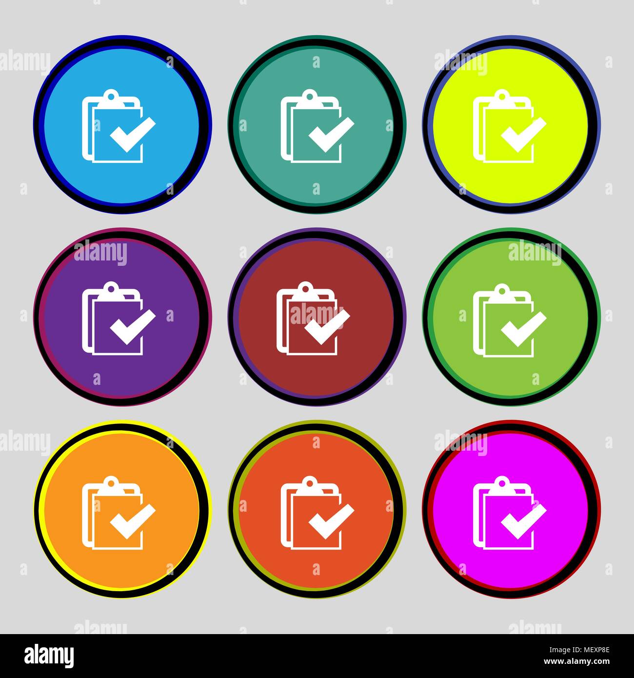 Edit document sign icon. content button. Set colour button. Modern UI ...