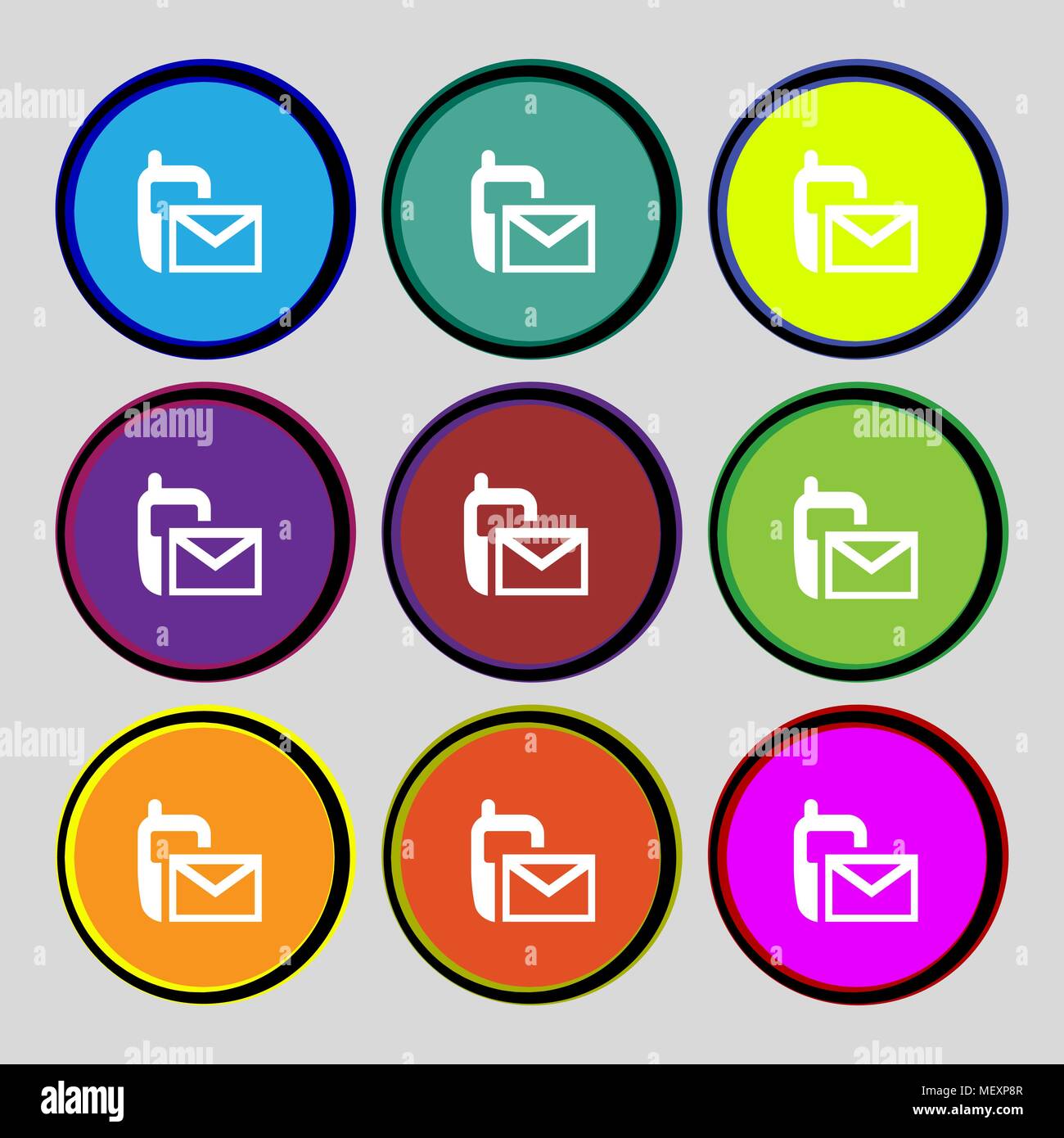 Mail icon. Envelope symbol. Message sms sign.navigation button Set ...