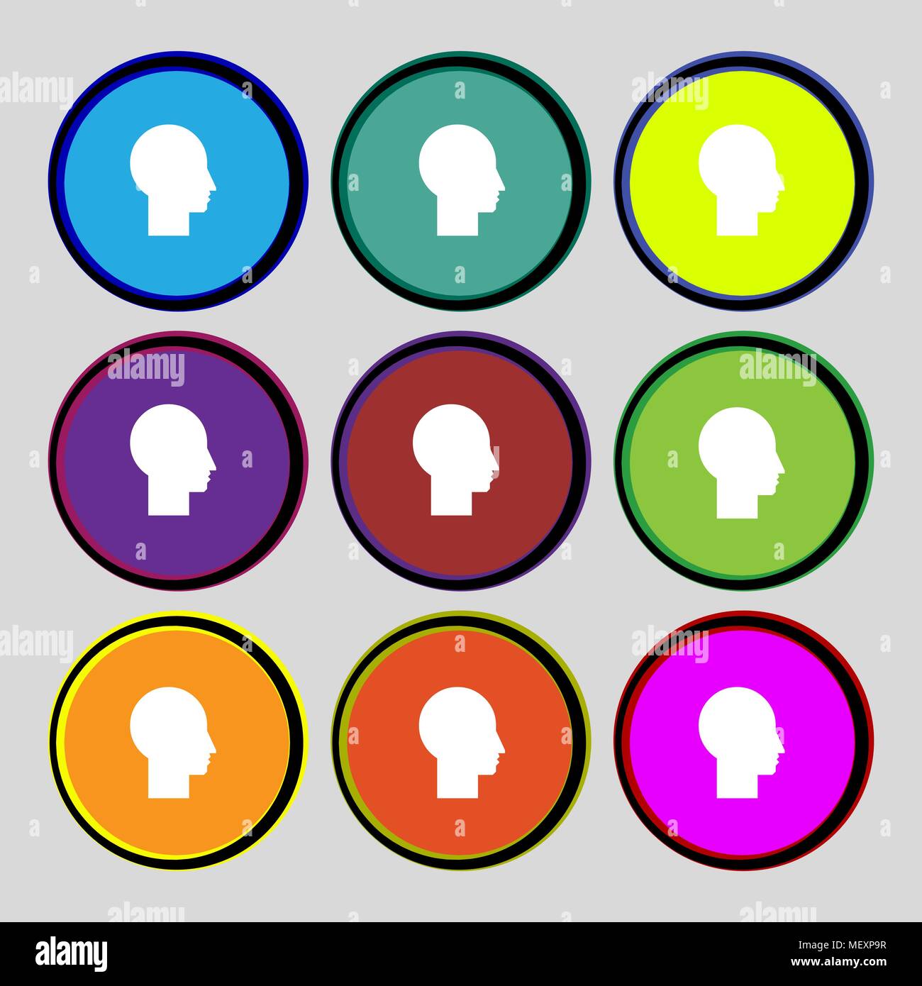 User sign icon. Person symbol. Set colourful buttons. Modern UI website ...