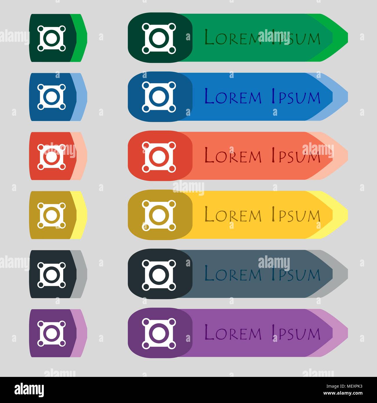 Speaker volume sign icon. Sound symbol. Set colour buttons. Vector ...