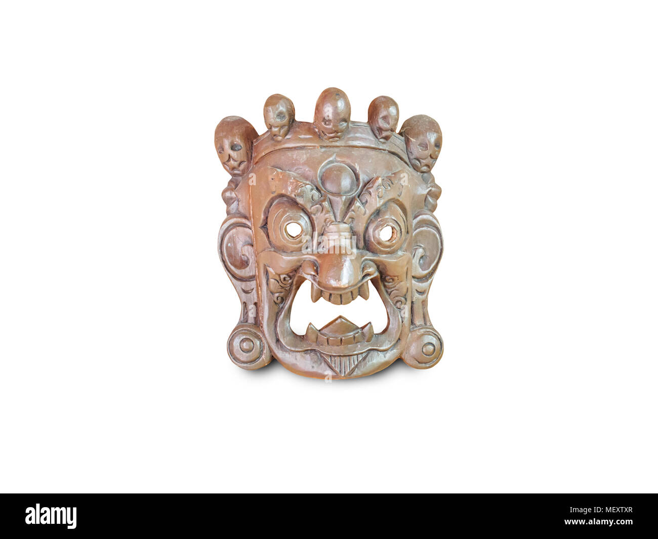Traditional Nepalese mask isolated on white background Stock Photo - Alamy