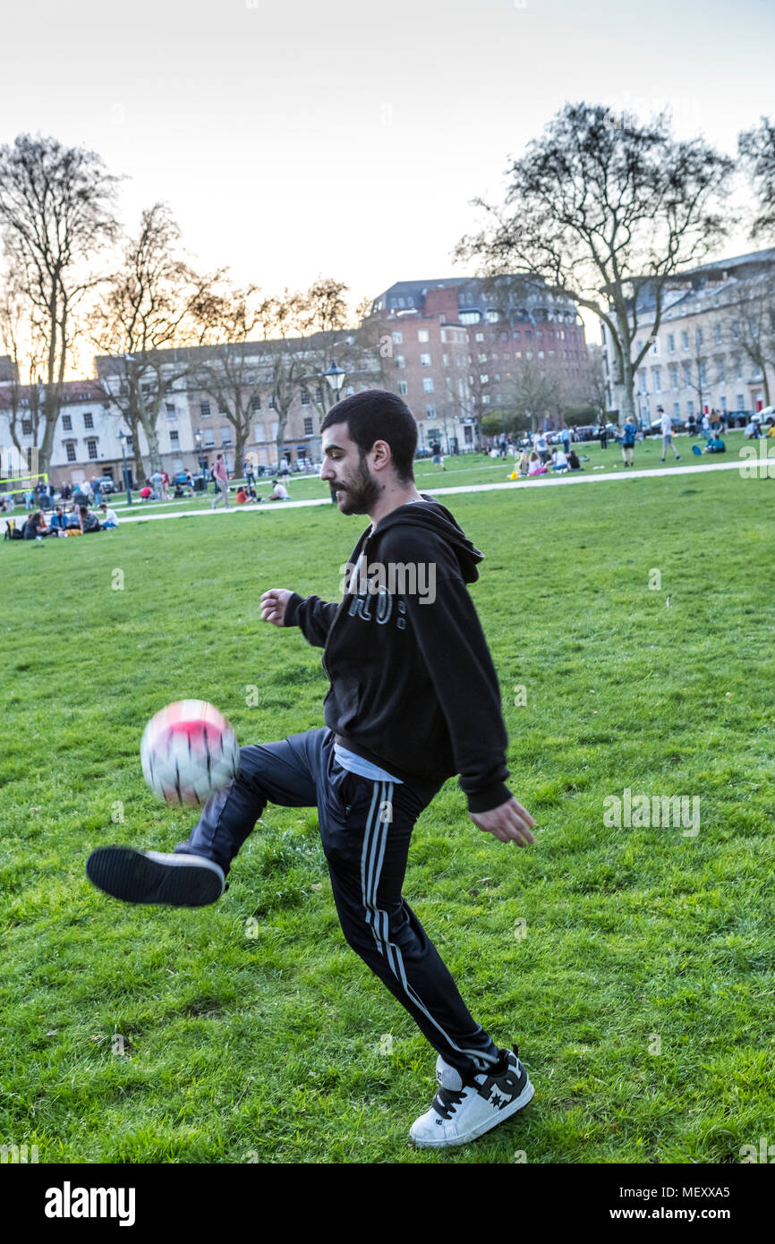 Young people playing ball games in Queen Square Park. Bristol Project ...