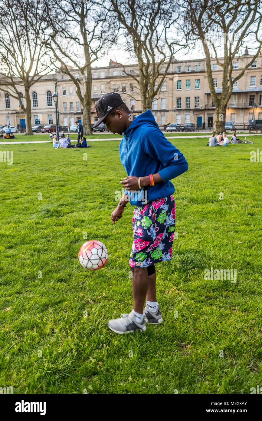 Young people playing ball games in Queen Square Park. Bristol Project ...