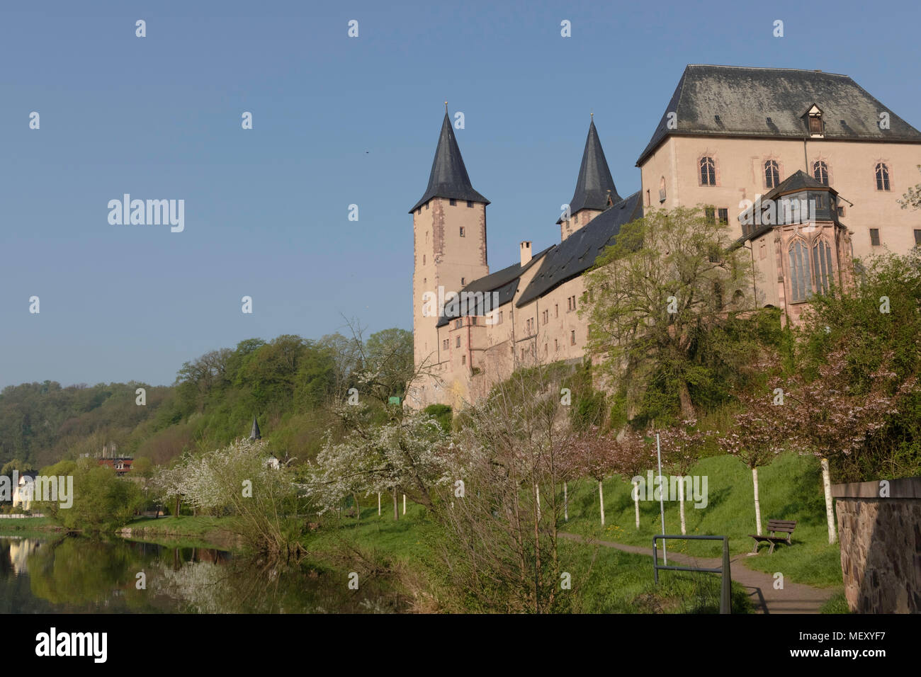 Old Rochlitz castle, more than 1000 years old, Rochlitz, Saxony ...