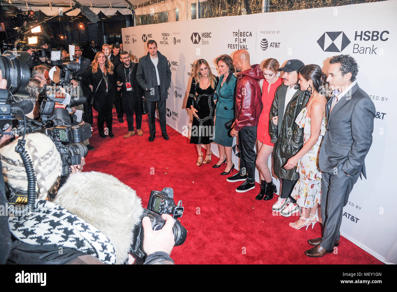 New York, NY - April 19, 2018: Atmosphere on red carpet for premiere of ...