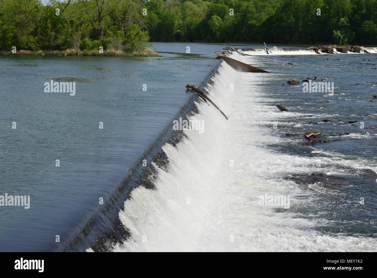 The Savannah rapids at the Savannah river in Augusta, Georgia Stock ...