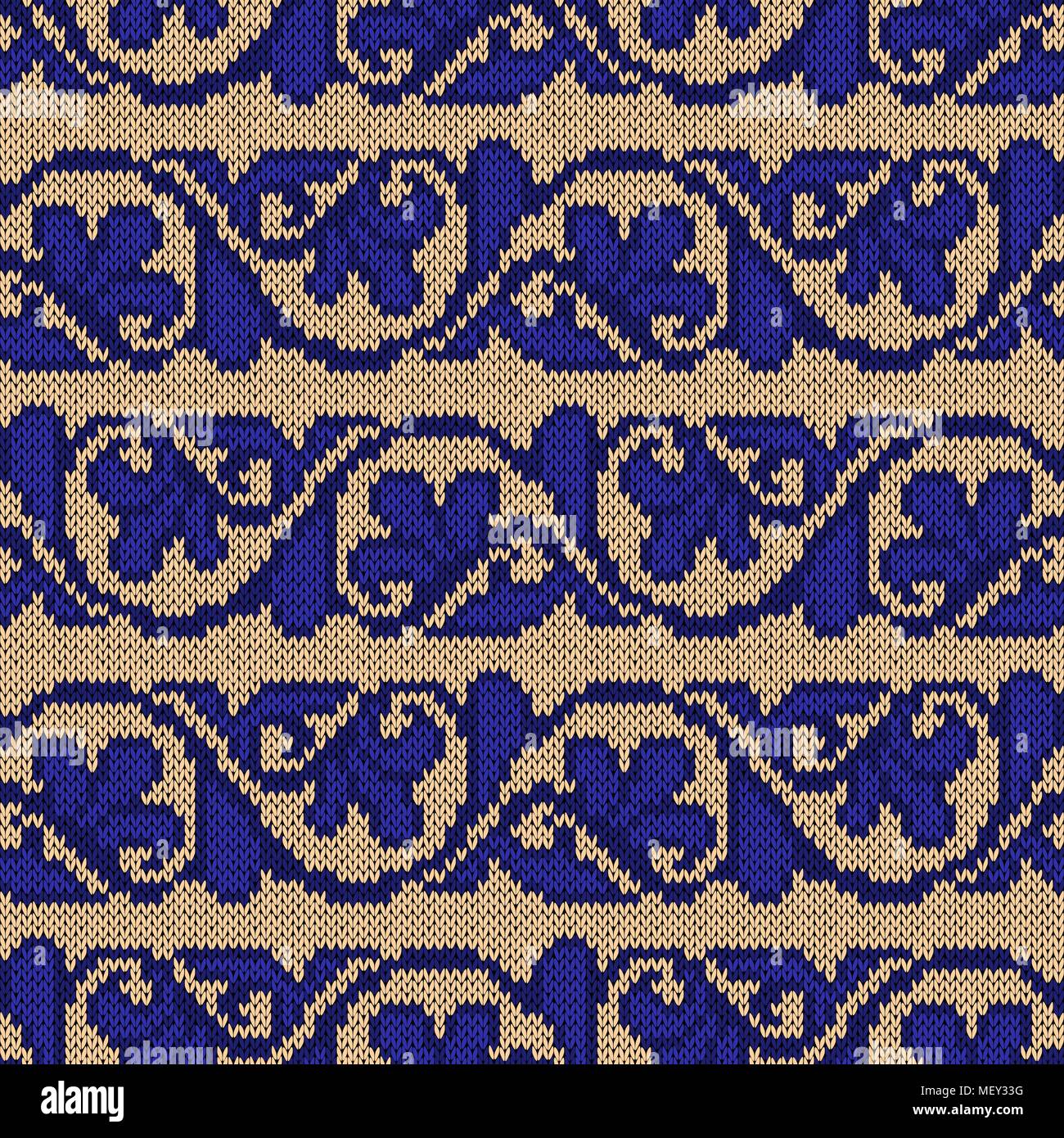 Ethnic multicolour motley background in beige and blue colors, seamless ...