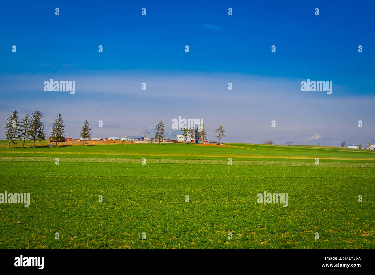 Amish country farm barn field agriculture located in Lancaster Stock ...