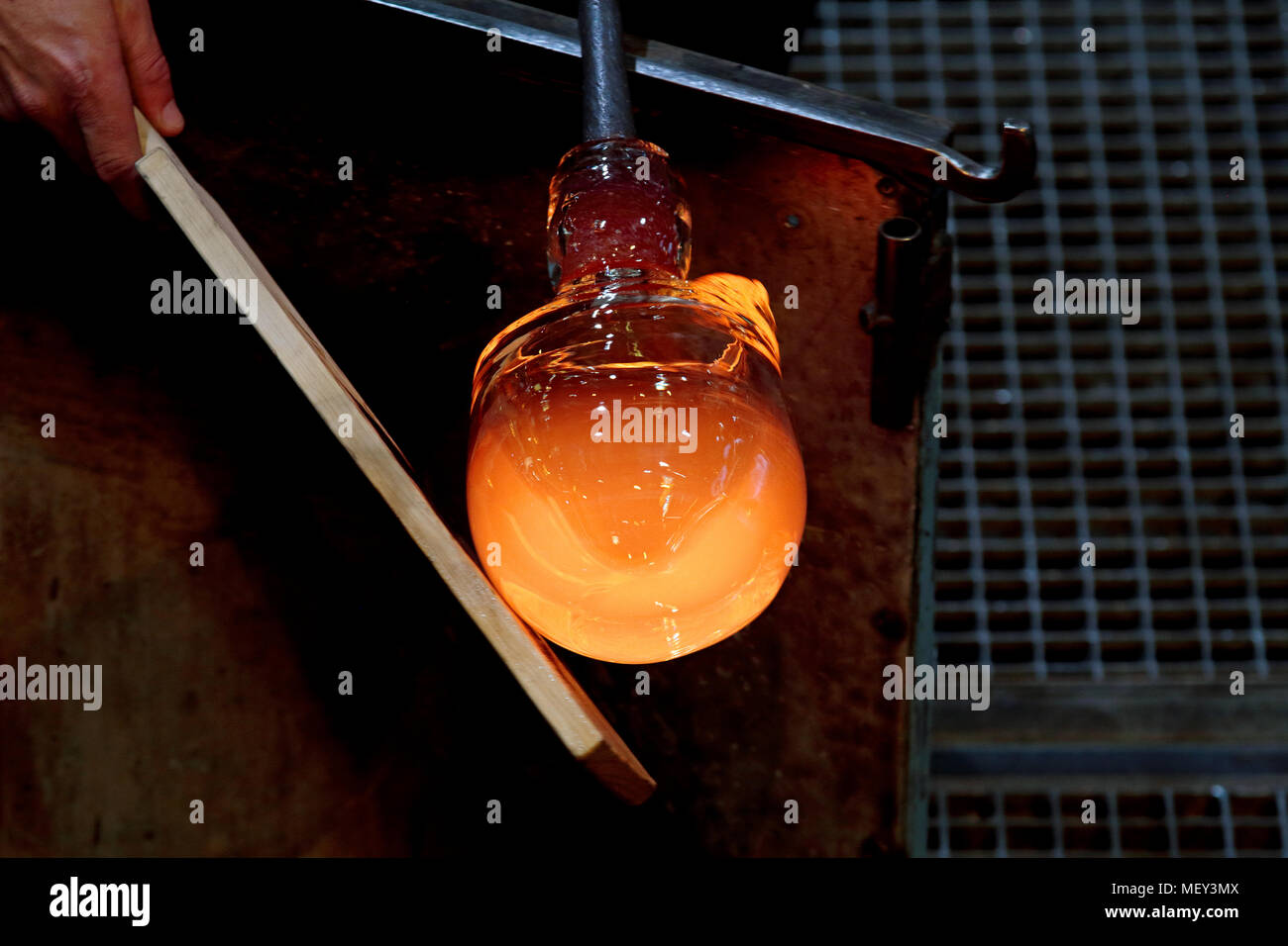 Handmade glass in progress Stock Photo - Alamy