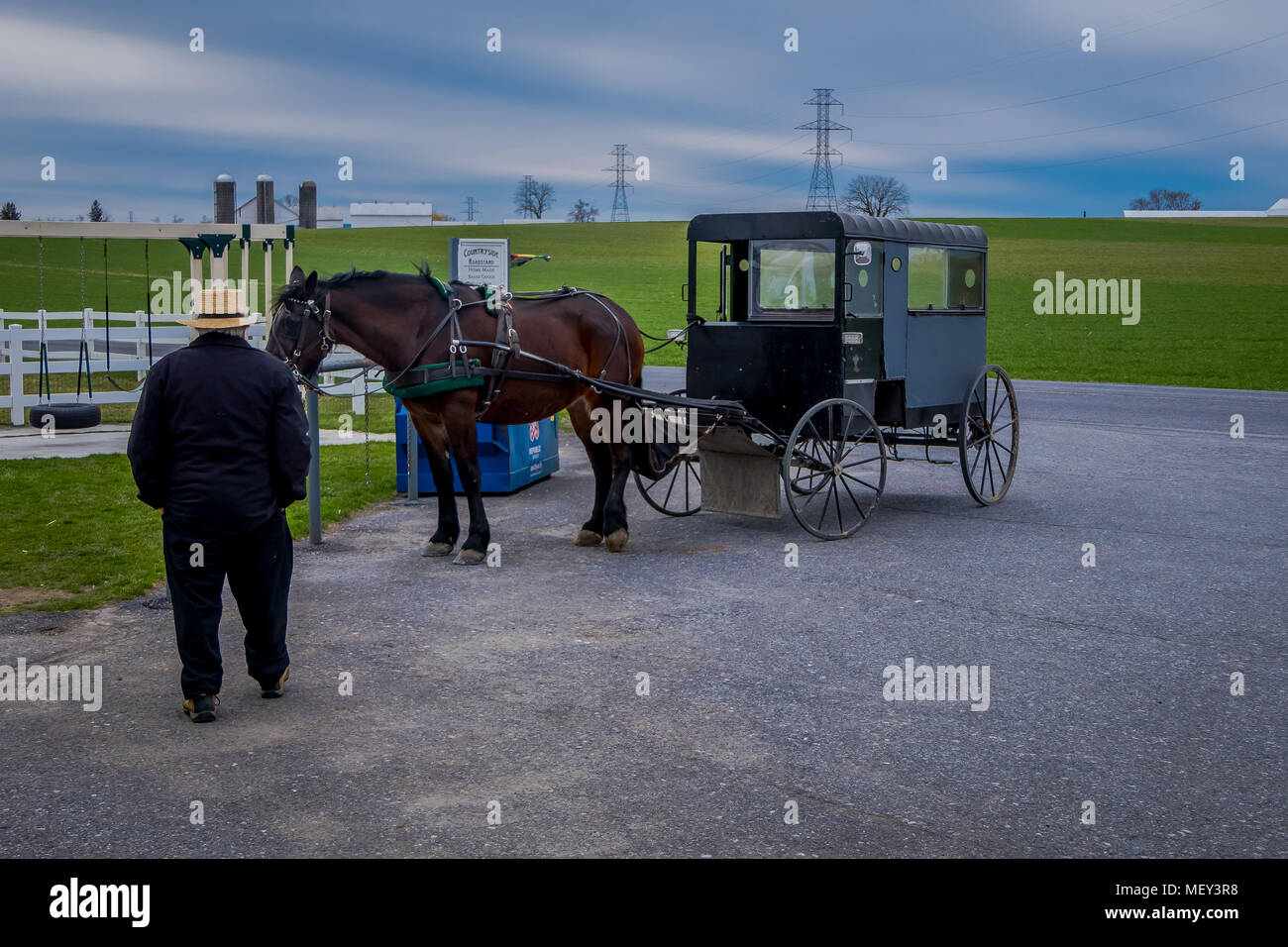 Pennsylvania, USA, APRIL, 18, 2018: Outdoor view of unidentified man ...