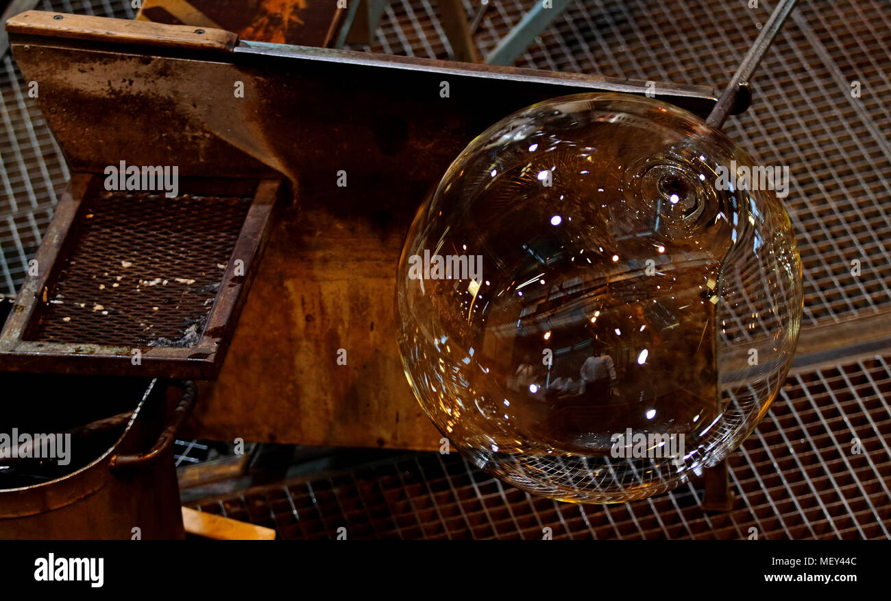 Handmade glass in progress Stock Photo - Alamy