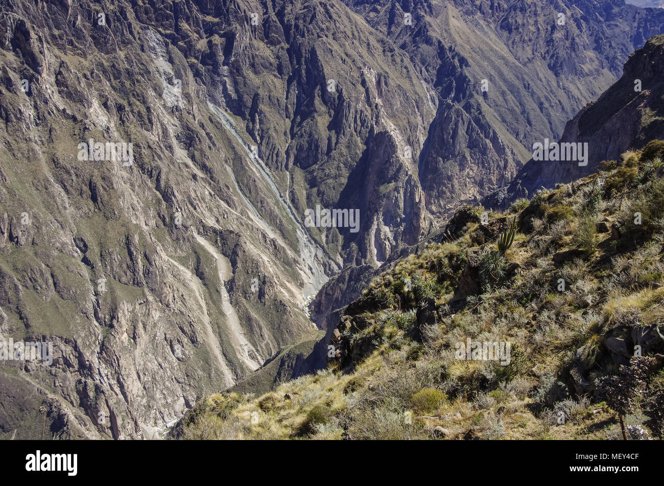 Colca canyon near Cruz Del Condor viewpoint. Arequipa region, Peru ...