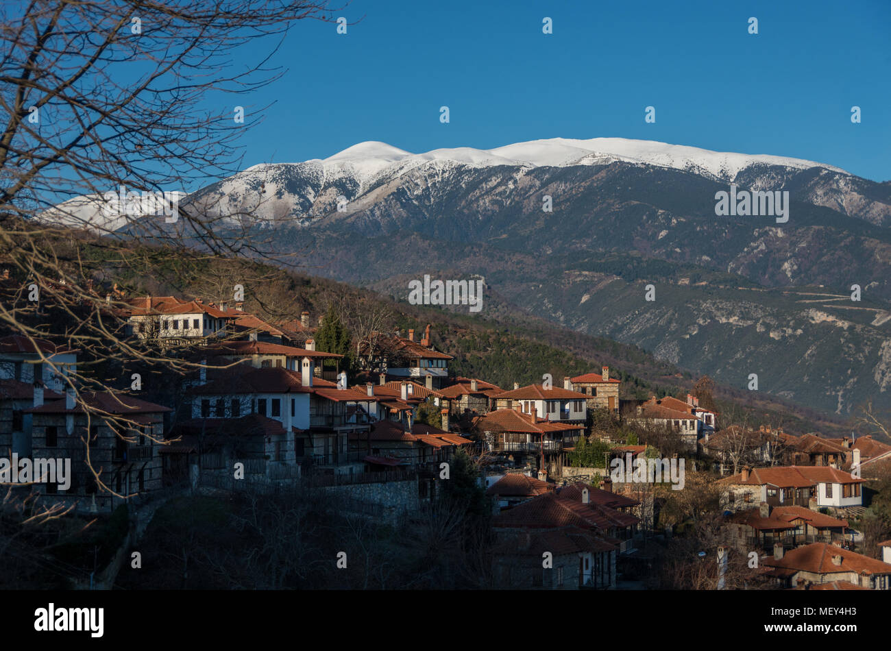 Palaios Panteleimonas Village in Leptokaria region Greece Stock Photo ...