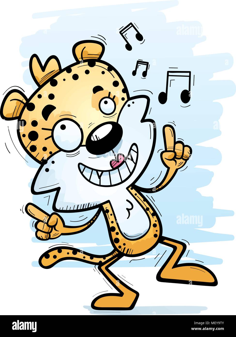 A cartoon illustration of a female leopard dancing Stock Vector Image ...