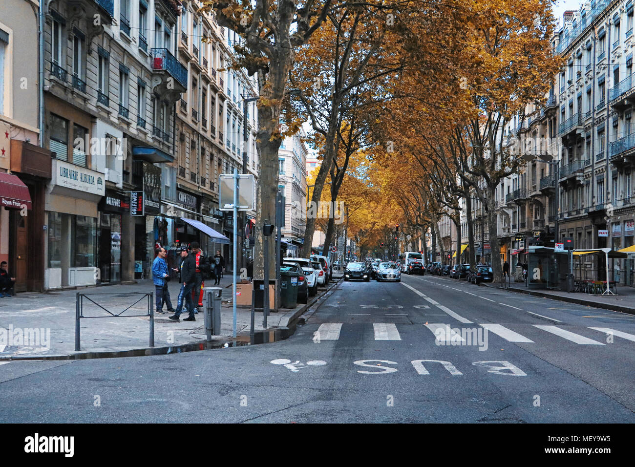 Street view of Lyon city during autumn Stock Photo - Alamy