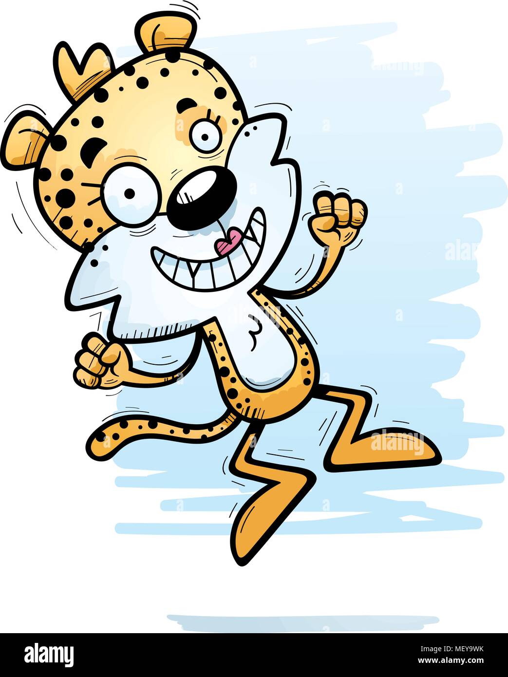 A cartoon illustration of a female leopard jumping Stock Vector Image ...
