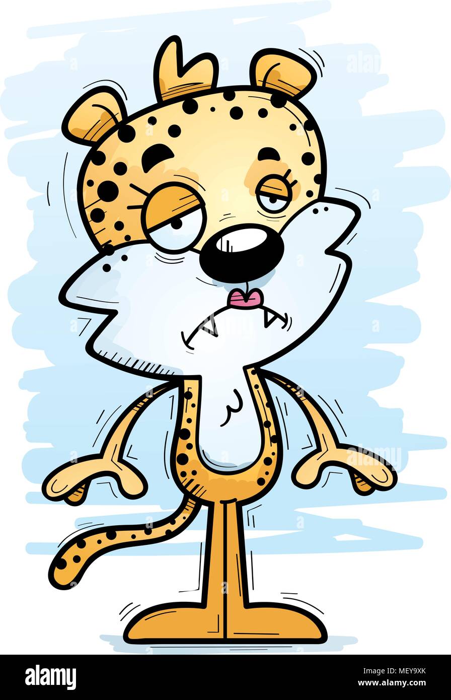 A cartoon illustration of a female leopard looking sad Stock Vector ...