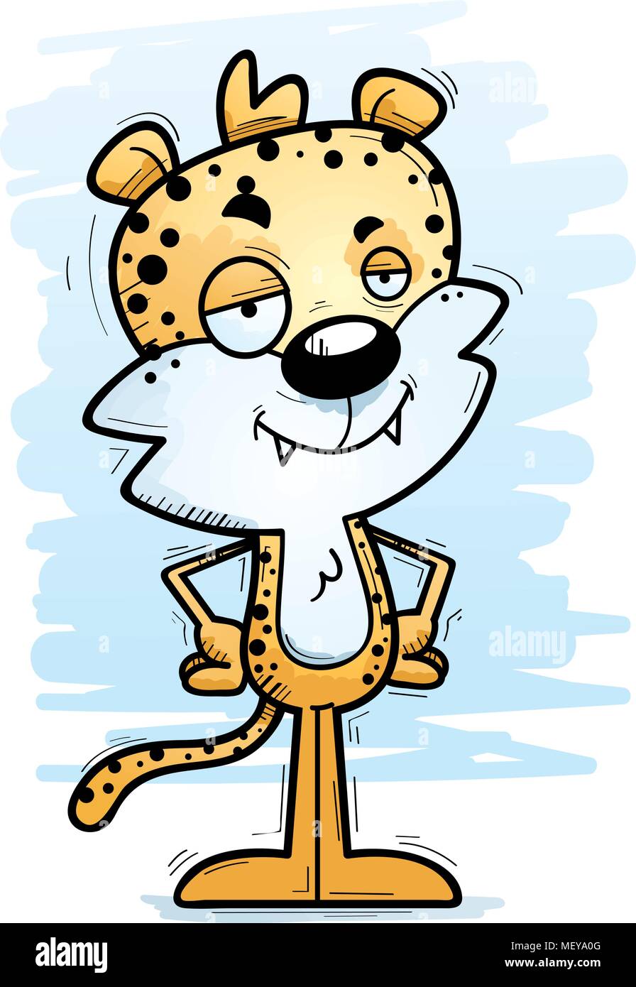 A cartoon illustration of a male leopard looking confident Stock Vector ...