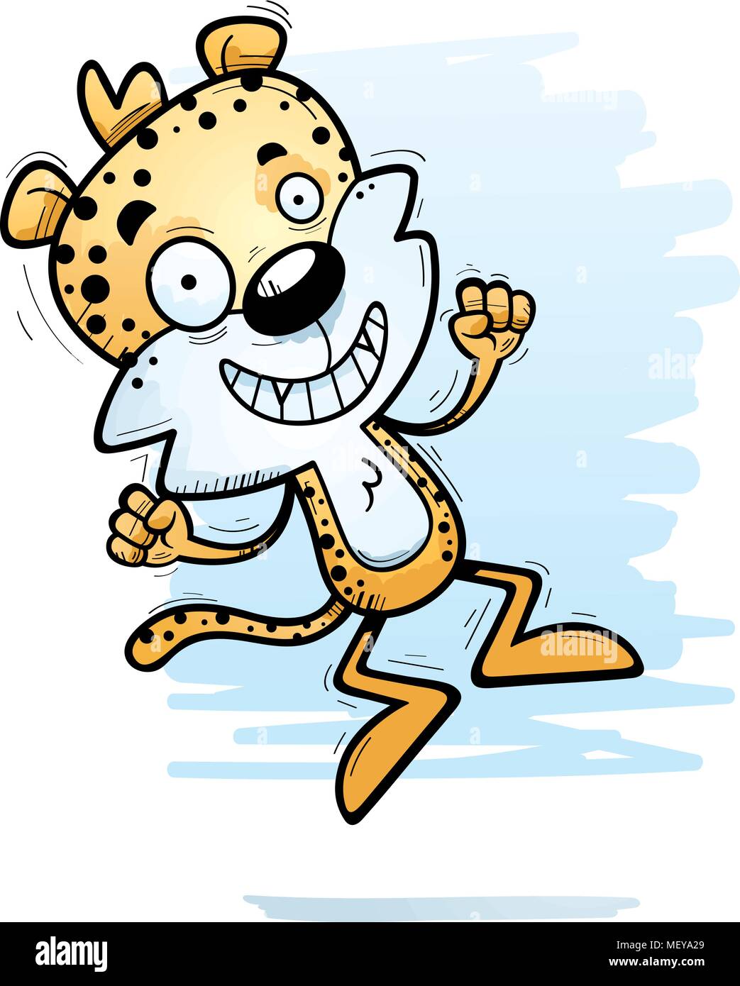 A cartoon illustration of a male leopard jumping Stock Vector Image ...