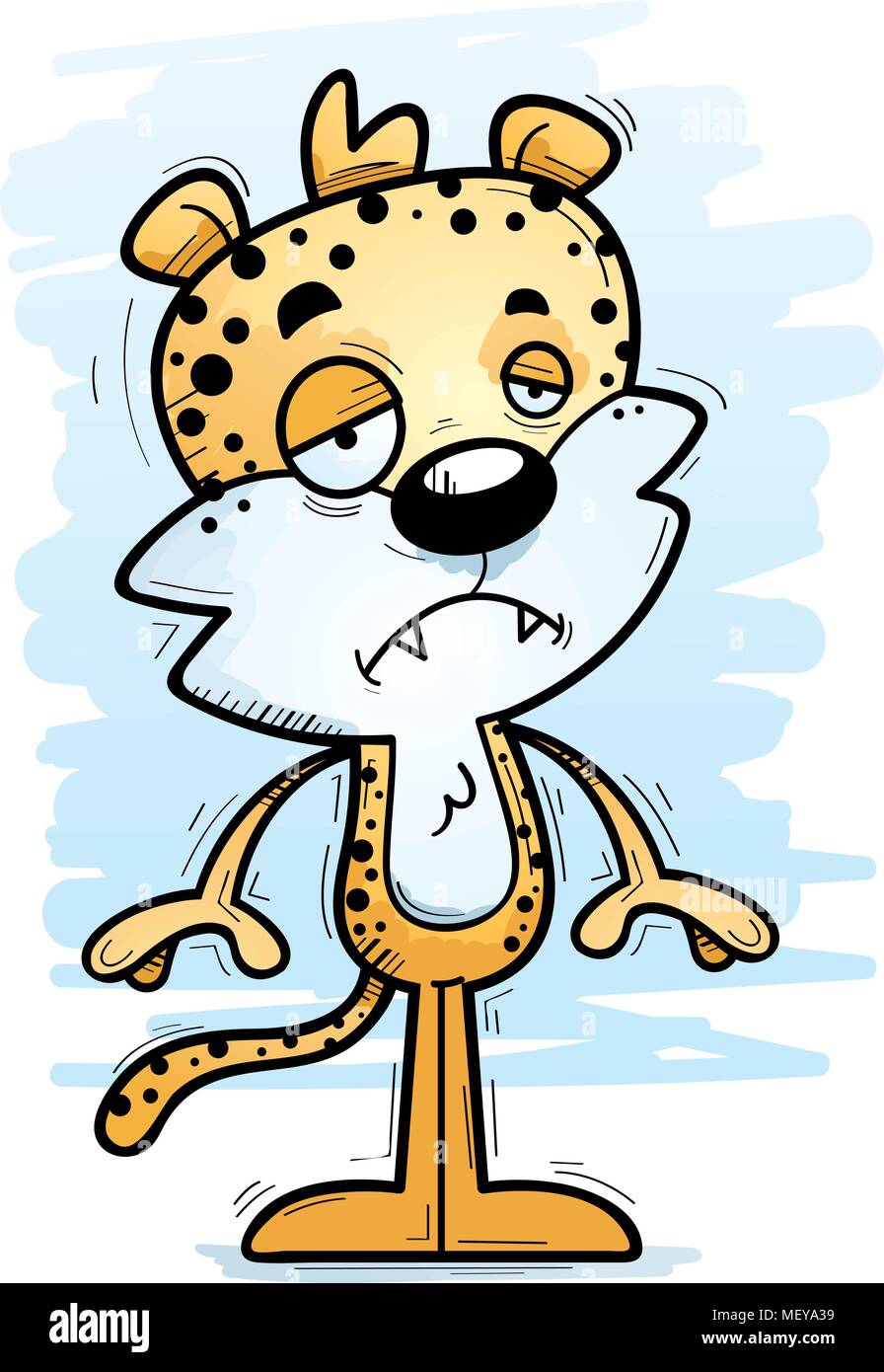A cartoon illustration of a male leopard looking sad Stock Vector Image ...