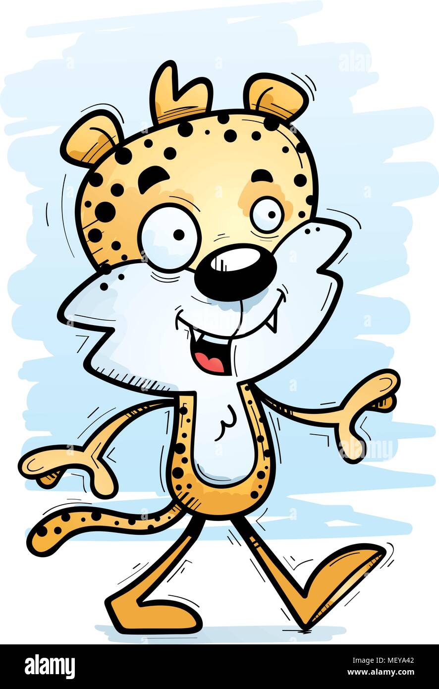 A cartoon illustration of a male leopard walking Stock Vector Image ...