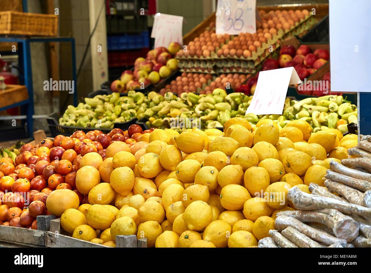 Fruits and Vegetables at the market Stock Photo - Alamy