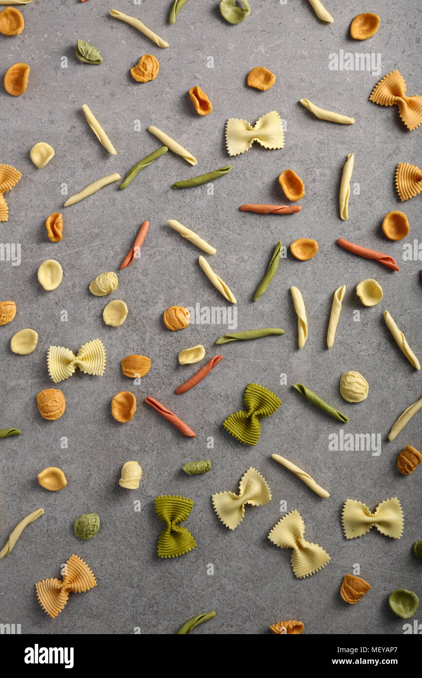 Pasta set on loft background Stock Photo - Alamy