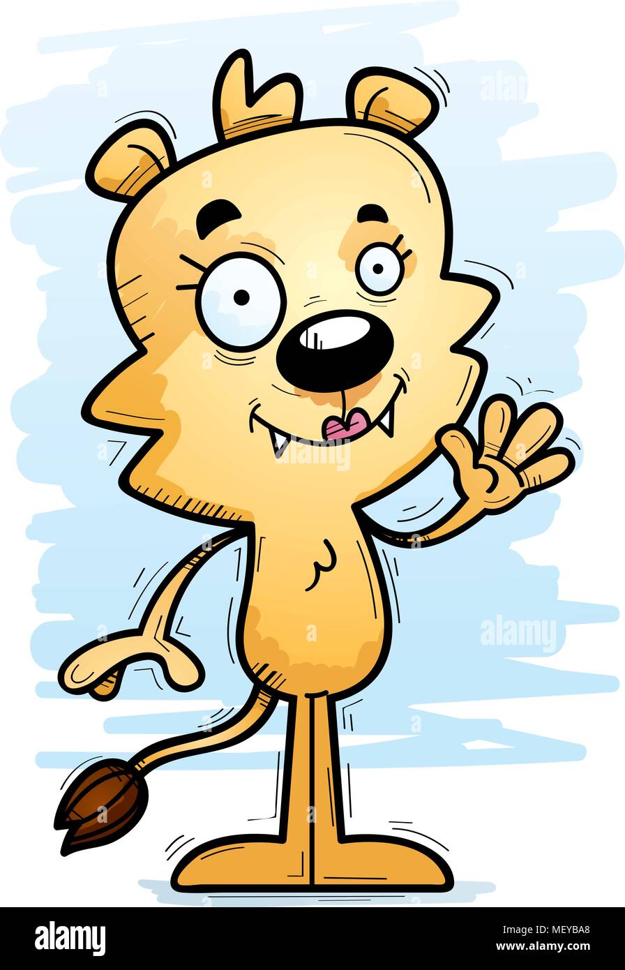 A cartoon illustration of a female lion waving Stock Vector Image & Art ...