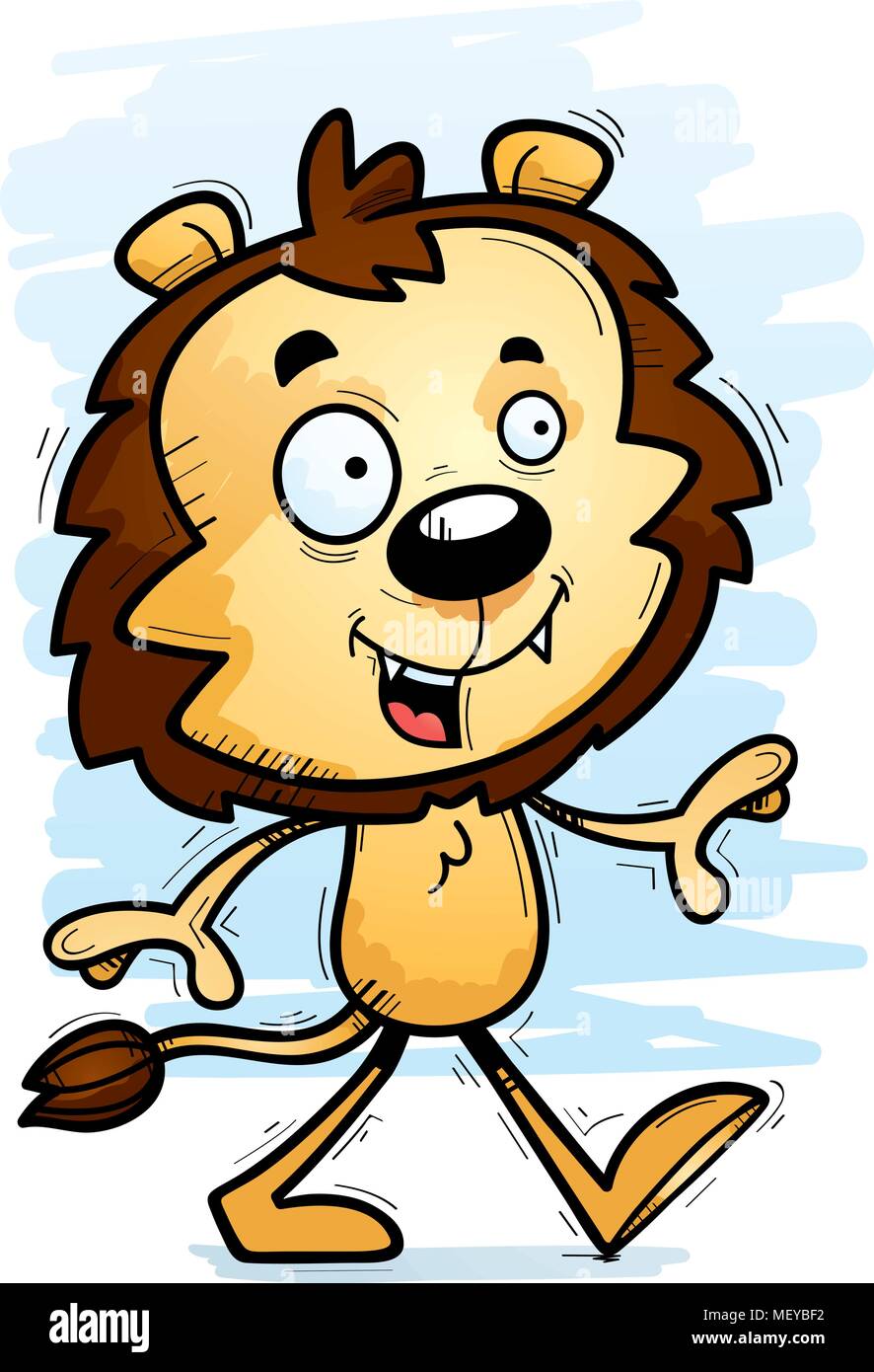 A cartoon illustration of a male lion walking Stock Vector Image & Art ...