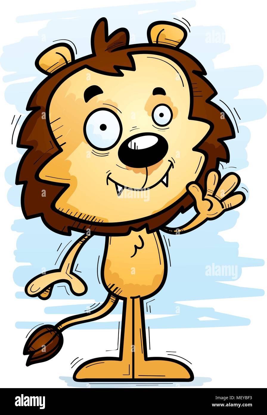 A cartoon illustration of a male lion waving Stock Vector Image & Art ...