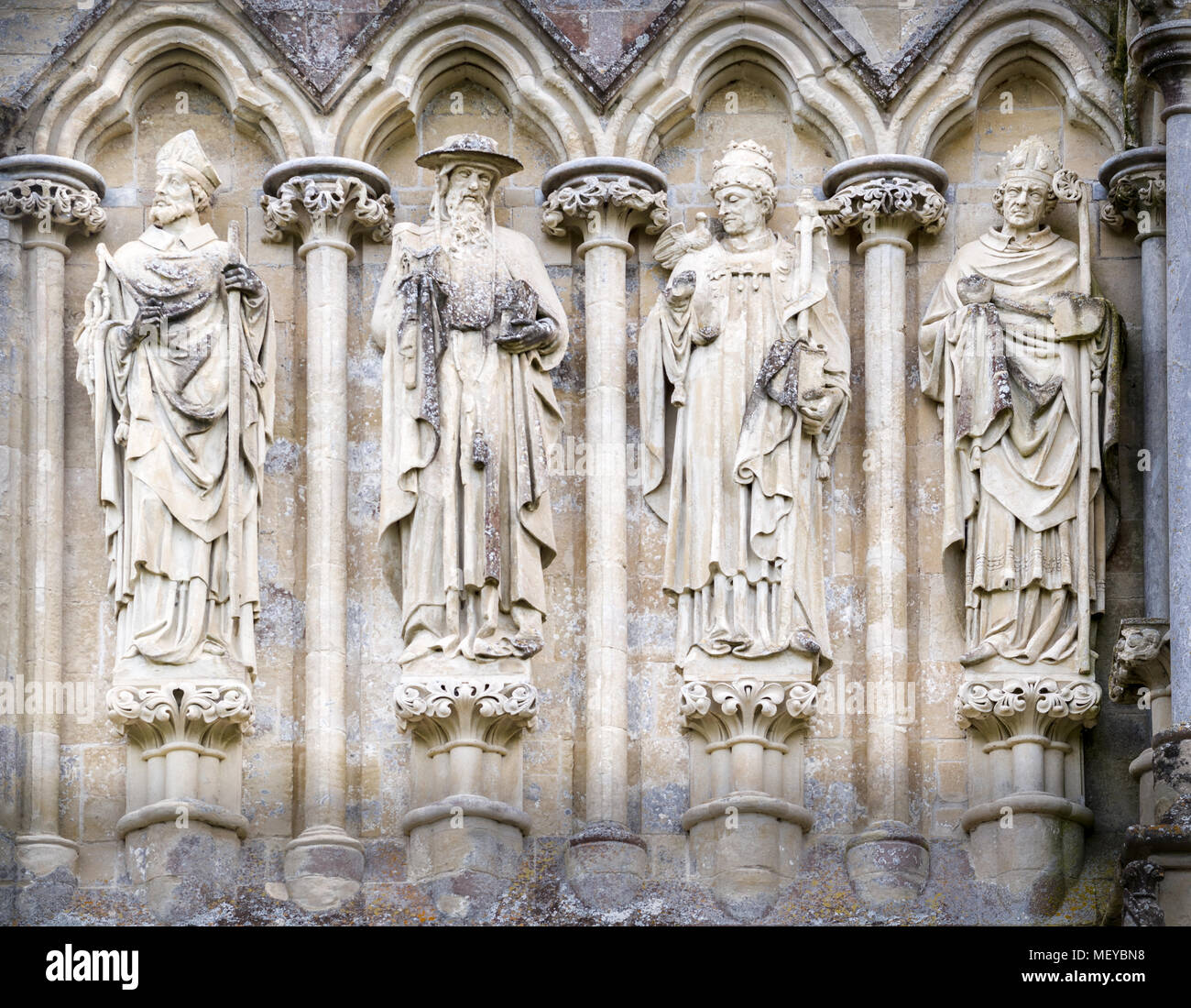 Sculpted stone statues (from the left, Sts Ambrose, Jerome, Gregory and ...