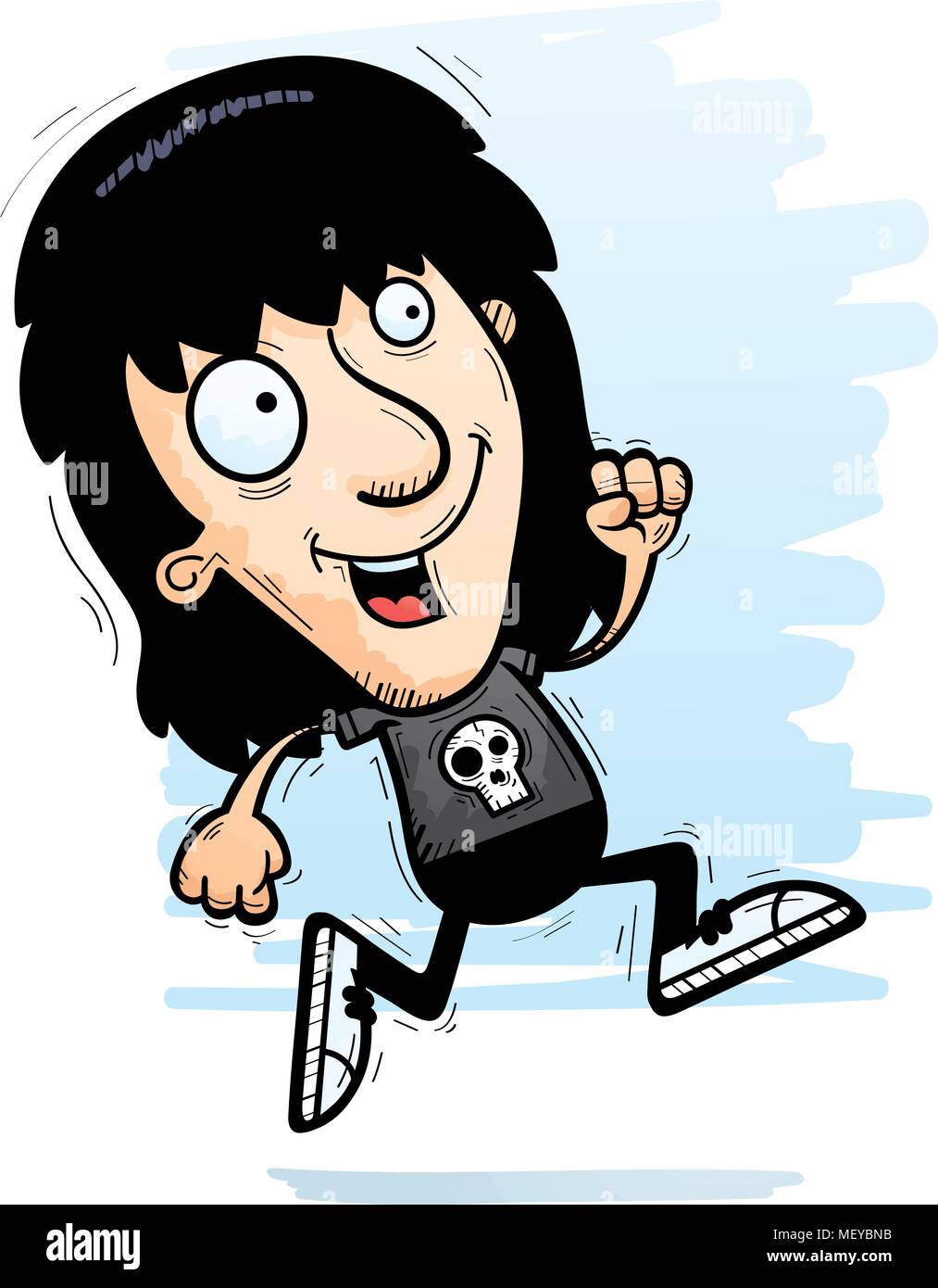 A cartoon illustration of a metalhead running Stock Vector Image & Art ...