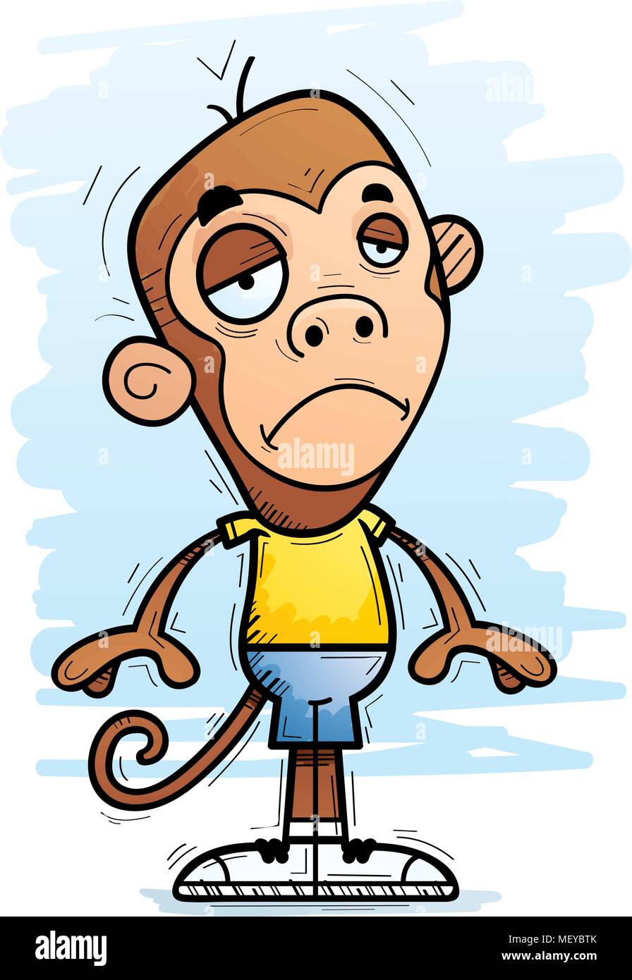 A cartoon illustration of a monkey looking sad Stock Vector Image & Art ...