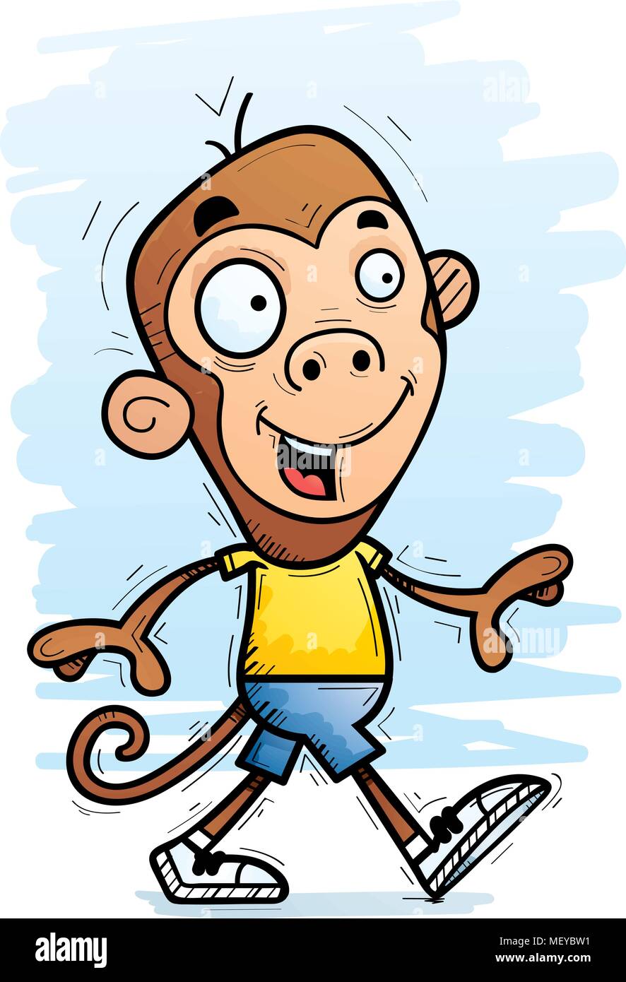 A cartoon illustration of a monkey walking Stock Vector Image & Art - Alamy