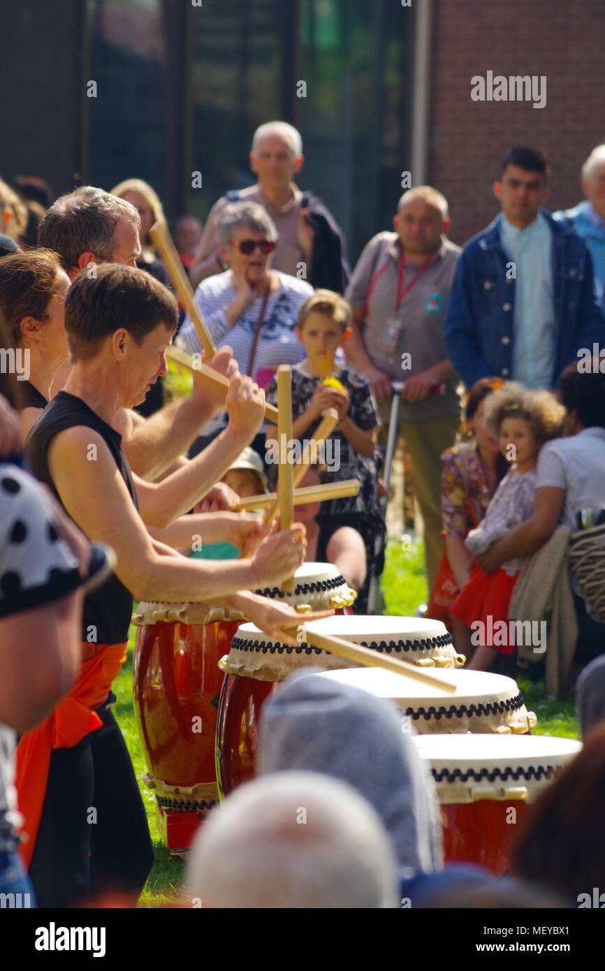 Taiko Drumming Band Performing in Rougemont Garden's at RAMM'S Carnival ...
