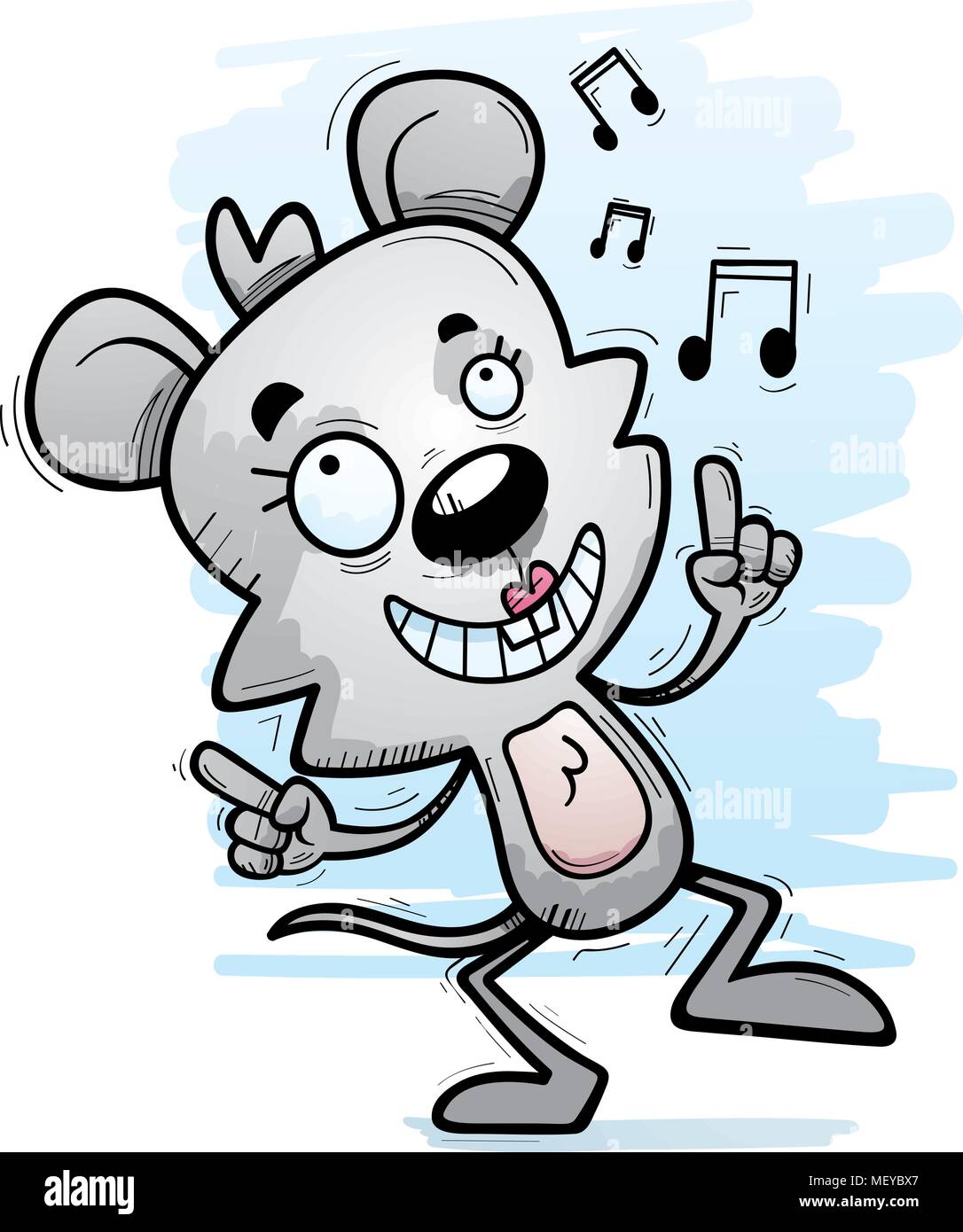 A cartoon illustration of a female mouse dancing Stock Vector Image ...
