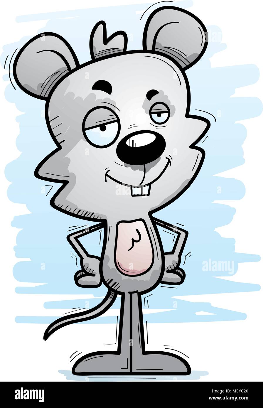 A cartoon illustration of a male mouse looking confident Stock Vector ...