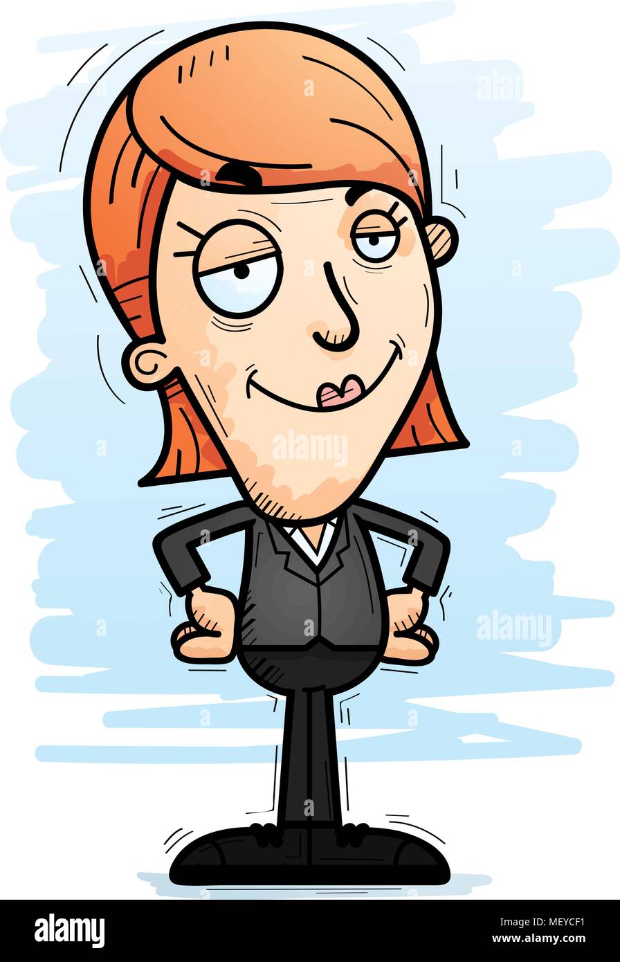 A cartoon illustration of a businesswoman looking confident Stock ...